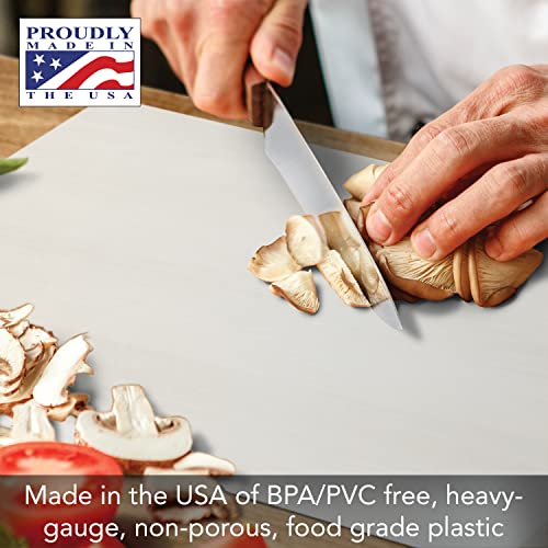 Cut N' Funnel Food Service Grade Heavy Gauge Flexible Plastic Cutting Board Mat 1 Pack18" x 12" Made in the USA BPA Free Dishwasher Safe