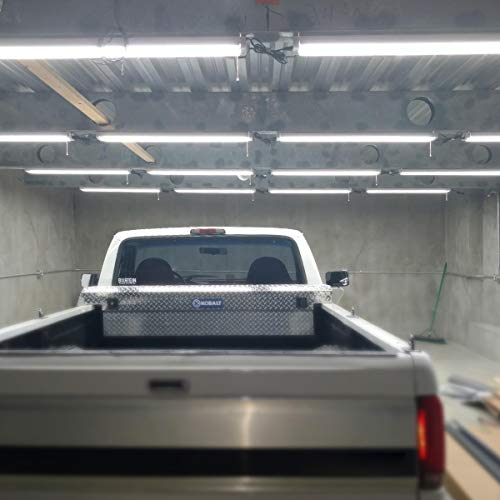 4FT Linkable LED Shop Light for Garages, 42W 4800LM 5000K Daylight LED Shop Lights, LED Ceiling Light with Pull Chain (ON/Off), Linear Worklight Fixture with Plug, 1 Pack