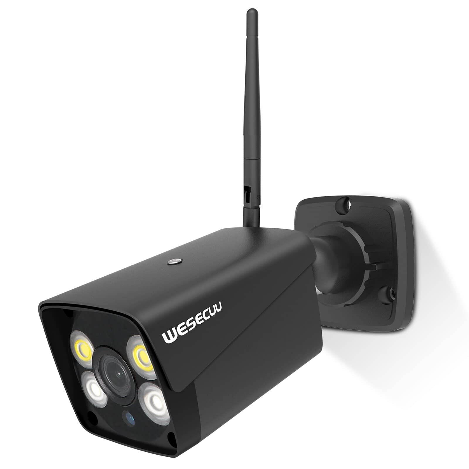 WESECUU 3MP Wireless Security Camera with Human Detection, Mobile App Alert, Floodlight, Audio, Waterproof, Outdoor, Only Wireless Security Camera System Expansion, Power Adapter NOT Included