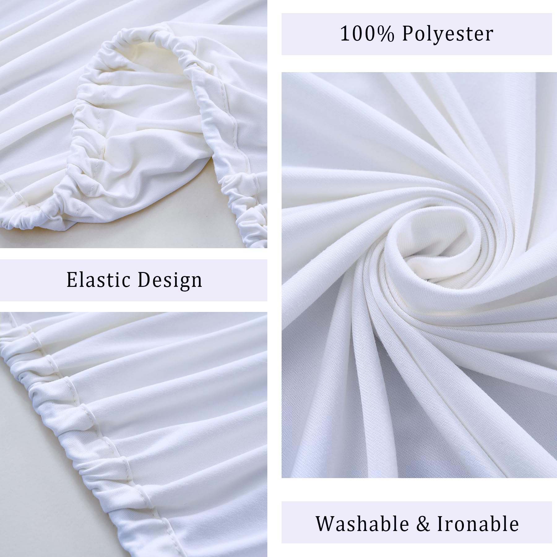 7.5ft White Round Backdrop Covers for Arch Circle Stand, Wrinkle Resistant Background Cover for Birthday Party Wedding Baby Shower Decoration