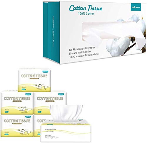 Winner 480 Counts Baby Wipes Plus 100 Counts Ultra Soft Facial Cotton Tissue Towel for Baby Sensitive Skin