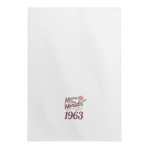60th Birthday Gifts for Women Making The World A Better Place Since 1963 Decorative Kitchen Tea Towel White