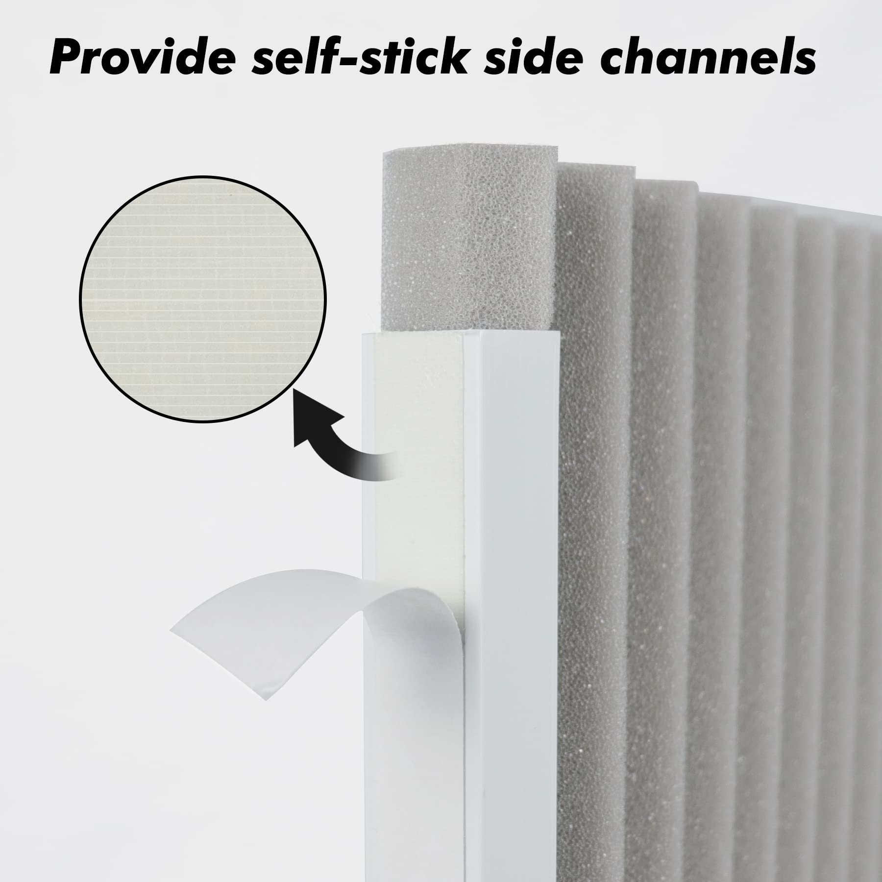 BJADE'S Window Air Conditioner Side Panels Kit,Window AC Foam Insulation Side Panels for Window AC Unit Indoor Air Conditioner Cover for Summer Winter Protection,17" x 9" x 7/8" Window Seal Panel