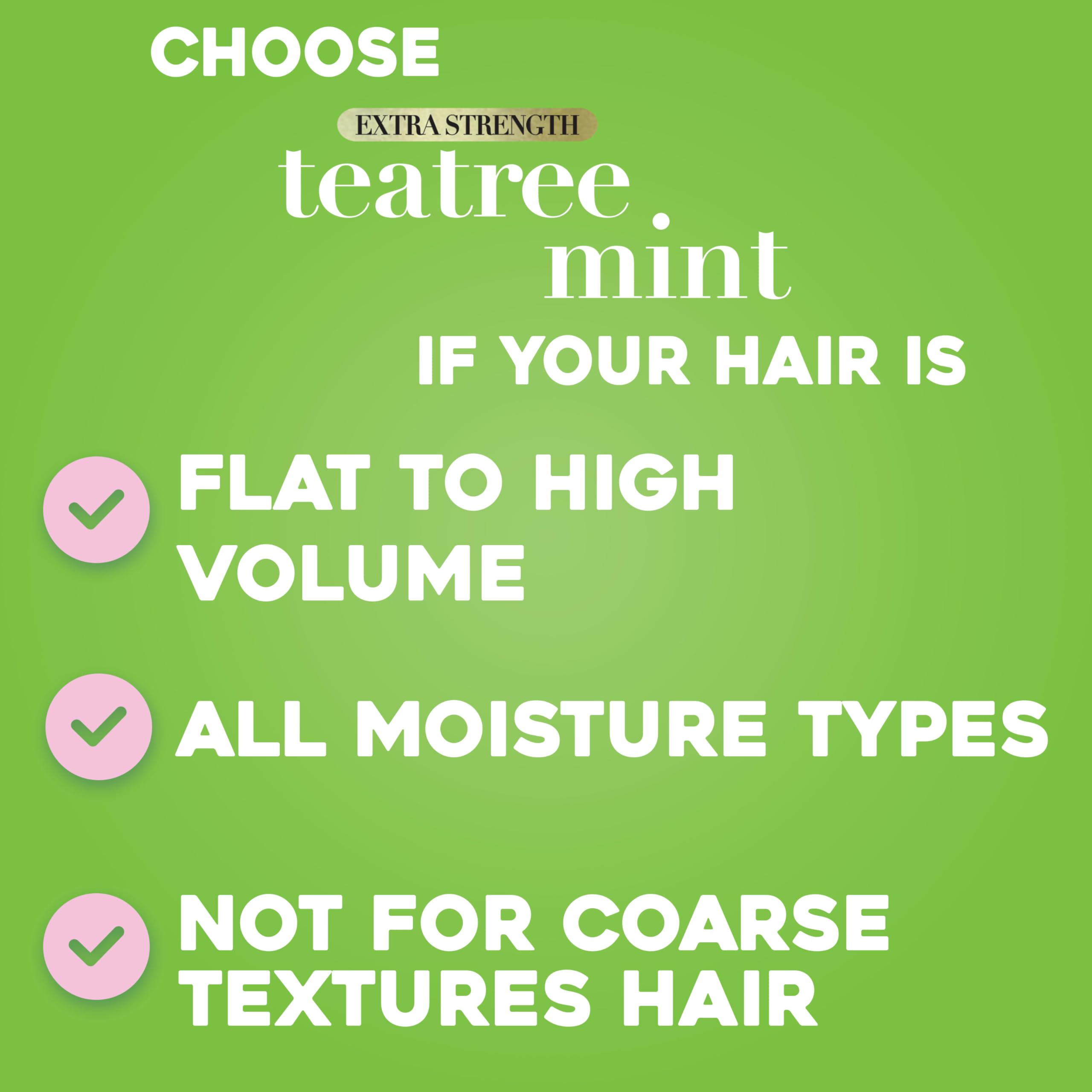 OGX Extra Strength Refreshing Scalp + Teatree Mint Conditioner, Invigorating Conditioner with Tea Tree & Peppermint Oil & Witch Hazel, Paraben-Free, Sulfate-Free Surfactants, 13 fl oz