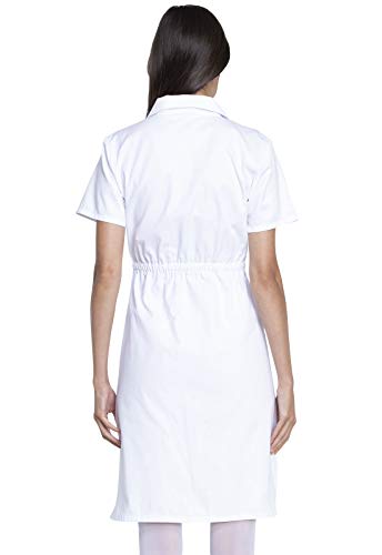 Dickies womens Button Front medical scrubs dresses, White, Large US