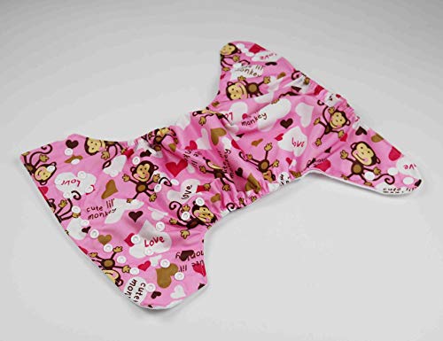Tutim Reusable Diapers, Washable and with Organic Bamboo insertions, for Kids and Babies Between 0-3 Years (Mono)
