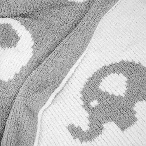 Tadpoles Ultra Soft Reversible Chenille Baby Blanket - Elephant Grey | 30" x 40" | Made of 100% Microfiber Polyester | Soft, Gentle & Hypoallergenic | Ideal as a Swaddle, Receiving Blanket & More
