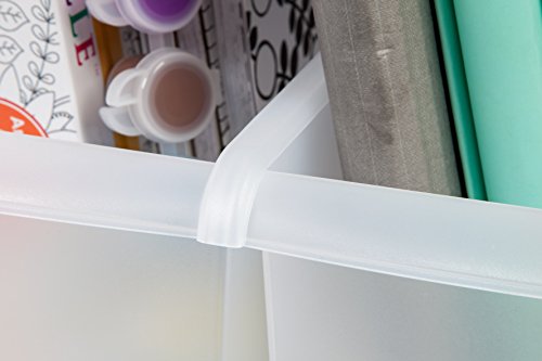 IRIS USA 15" x 6" Plastic Connecting Book and Paper Storage Container Bin, 8-Pack, Vertical Standing Plastic Book Binder Notebook File Craft Organizer Box for Classroom Kids Room Office, Clear