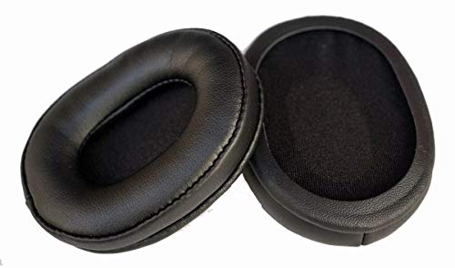 Replacement Leather Ear Pads (Original Earmuffs) Compatible with Audio-Technica ATH-SR5, ATH-SR5BT, ATH-MSR5 Headphones (Black)