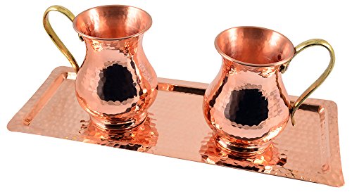 Copperbull Hammered Copper Rectengular Tray (Medium)