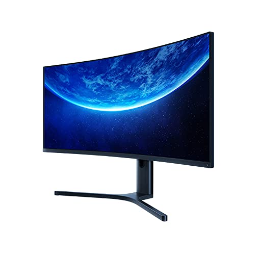 YILANJUN 34-Inch LCD LED Gaming Monitor, Commercial Office Display 1500R 21:9 Curved Screen, 144Hz / 3440 × 1440 WQHD, 4ms, 2 HDMI 2.0, 2 DP 1.4, Audio, Support Lifting/Rotating/Wall Hanging