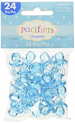 Amscan Blue Pacifier Baby Shower Favor Charms 24ct