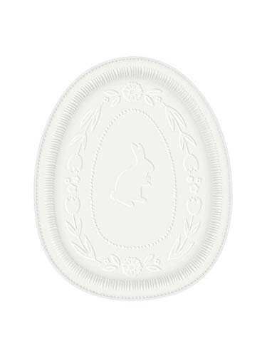 Amscan Egg-Shaped Melamine Platter - 16" | White | 1 Pc.