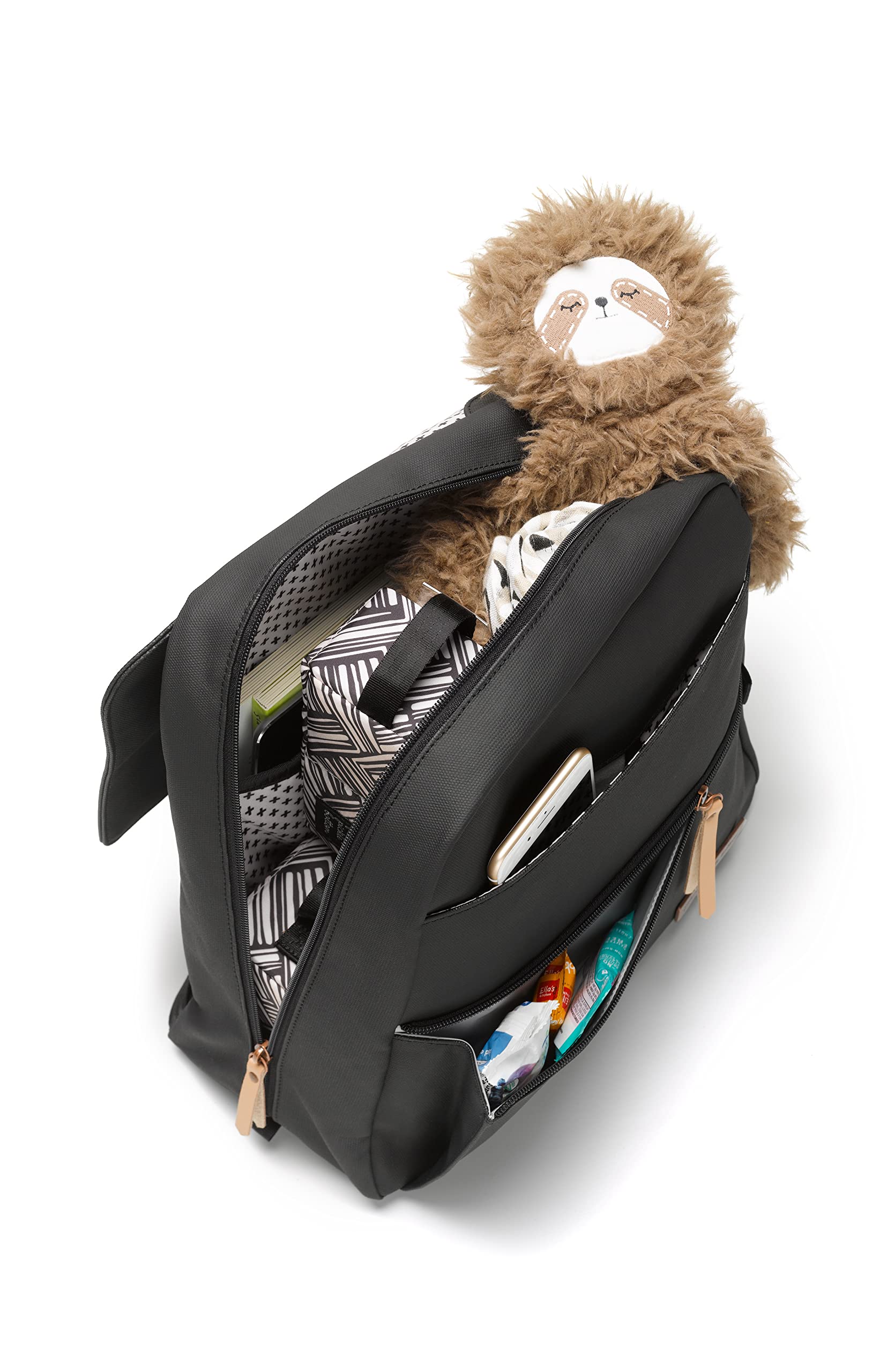 Petunia Pickle Bottom Meta Backpack, Diaper Bag for Parents, Comfortable, Spacious, Sleek, On-The-Go Moms and Dads, Black Matte Canvas