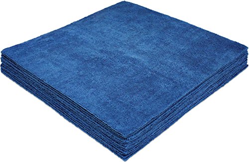 Eurow Microfiber Ultrasonic Cut Cleaning and Drying Towels, 300 GSM, 16 by 16 Inches, 12-Pack