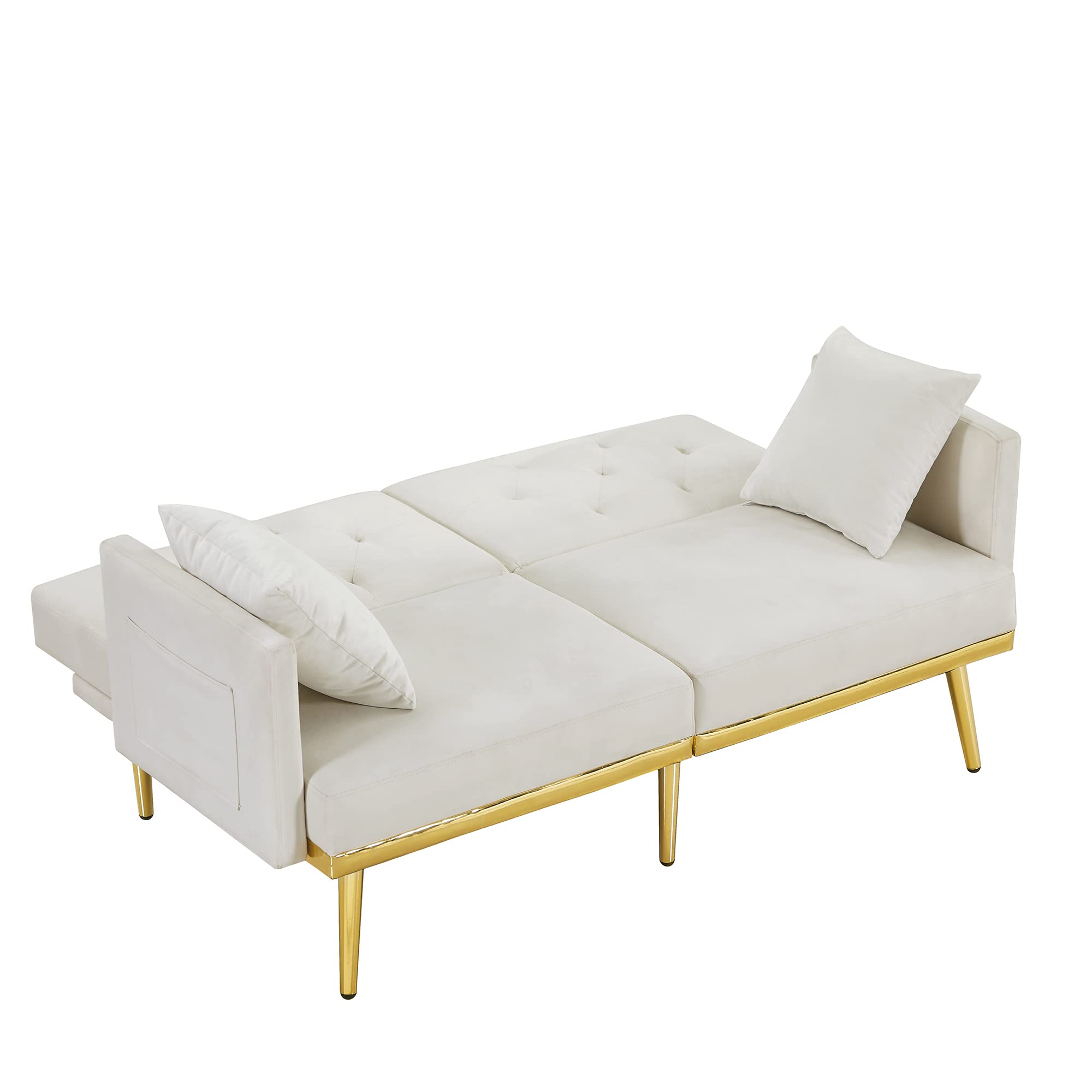 Sofa Bed Sleeper Couches and Sofas - 59'' Couch Recliner Convertible Sofa Modern Adjustable Velvet Futon Couches Sofas Bed for Living Room Fold Up and Down Recliner Couch