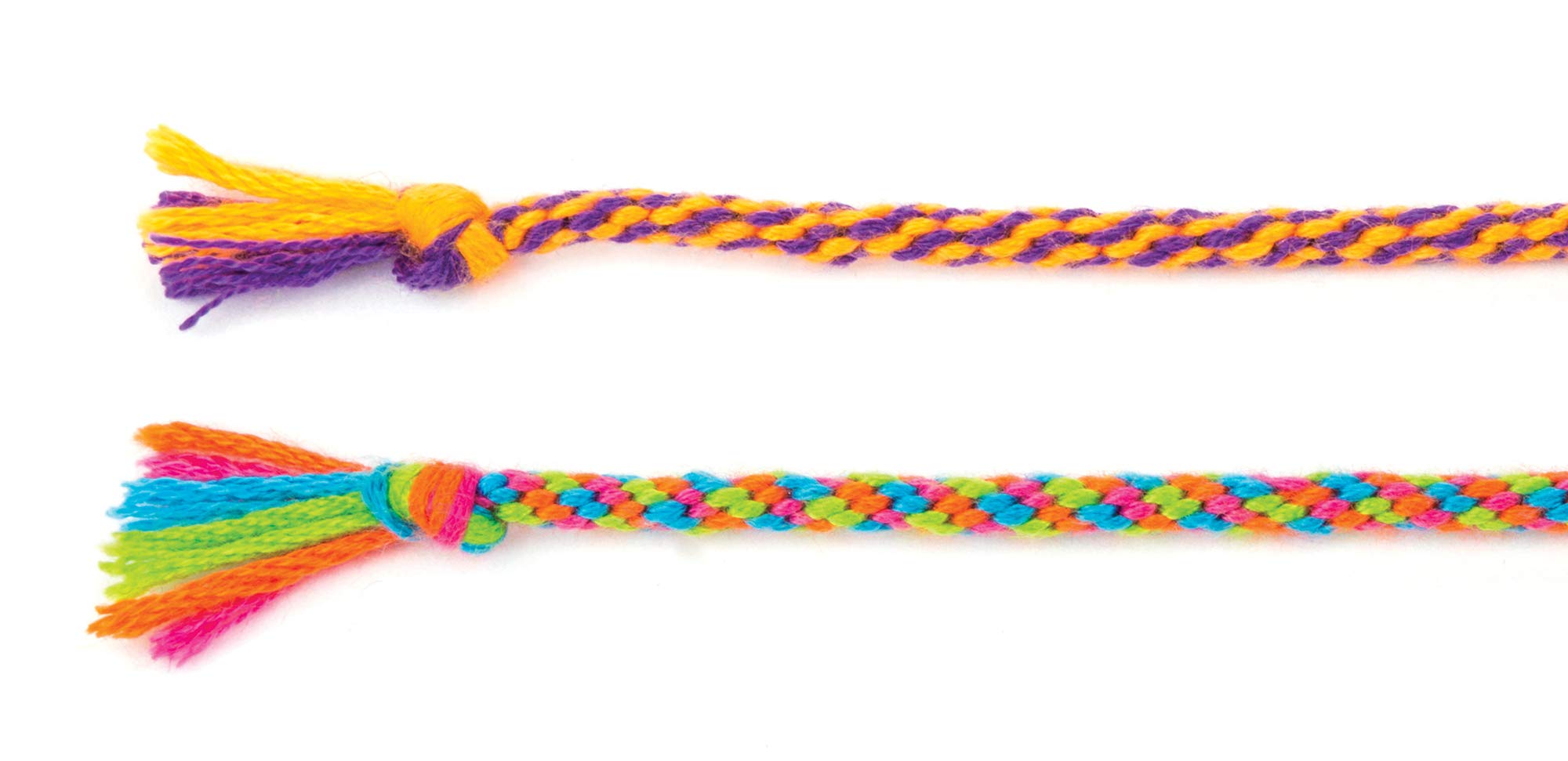 Baker Ross - AV207 Make Your Own Braided Friendship Bracelets - Creative Craft Kits for Kids to Design Make & Give as Gift (Pack of 4), 9.5cm, Assorted