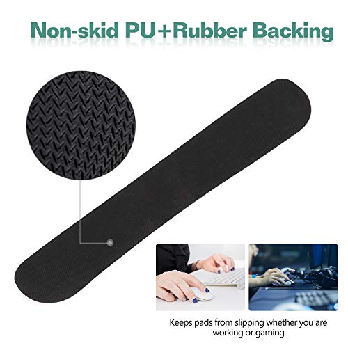 MoKo Keyboard Wrist Rest Pad and Mouse Pad Wrist Support, Ergonomic Raised Memory Foam, Non Slip PU Rubber Base [Pain Relief] for Office, Computer, Laptop, Typist, Gamer - Marble Green