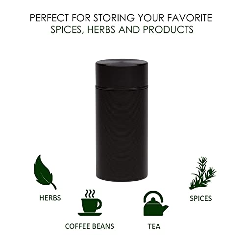 Stash Jar β Airtight Smell Proof Jar Aluminum Storage Container. Waterproof Weed Accessories Durable Multi-Use Portable Weed Jar. Herb Tobacco Spices Container Screw-Top Lid Lock Odor β Black (1)