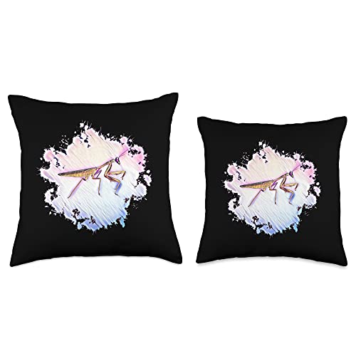 Mantis - Insects Men Women Kids Boys Girls Gift Mantis Throw Pillow, 16x16, Multicolor