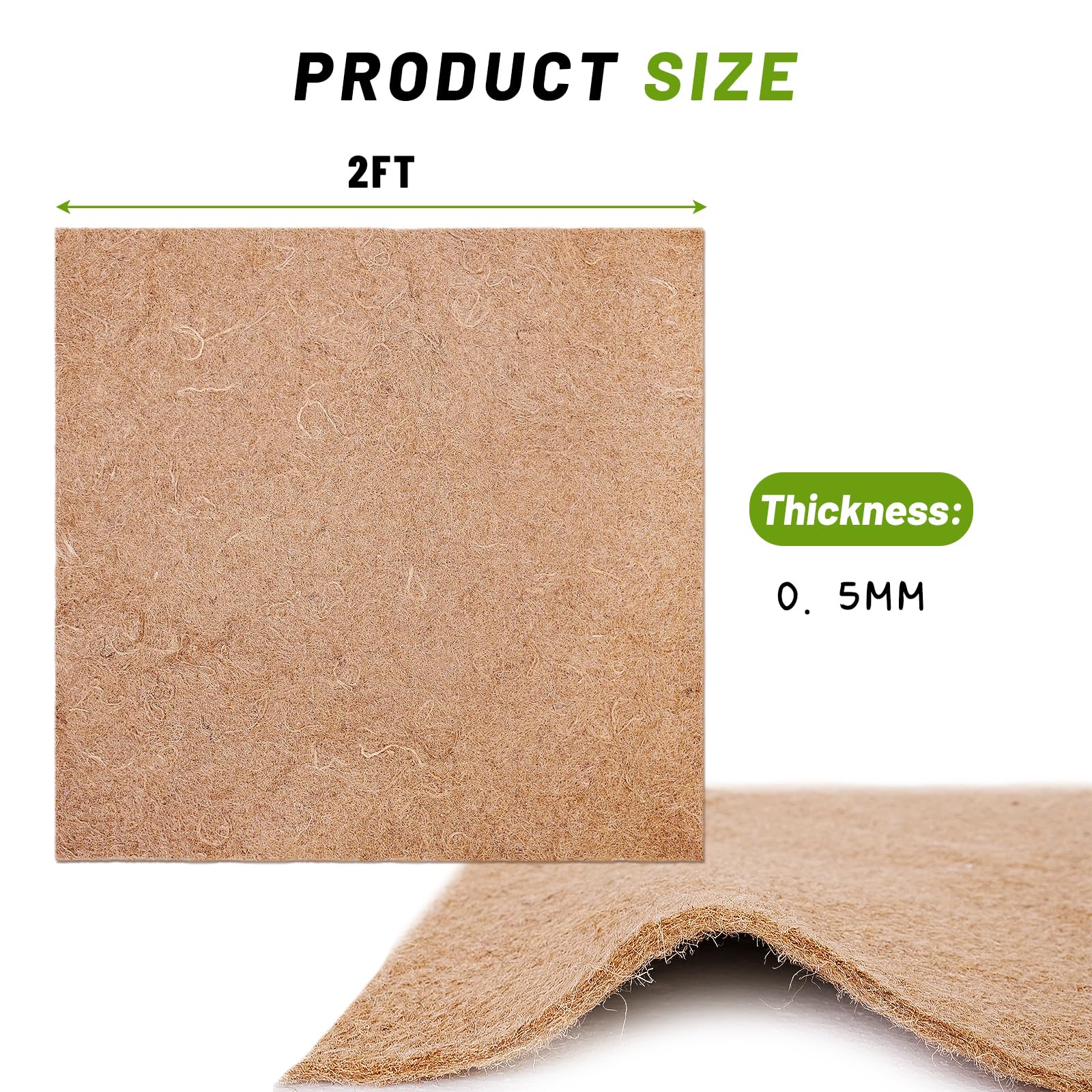 U0U 2 Pieces Worm Blanket Worm Bin Blanket,2 x 2Ft Worm Blankets Subpod,Degradable Jute Fibre Worm Blanket for Compost Bin,Worm Farm Compost for Keep Worms Dark and Moist