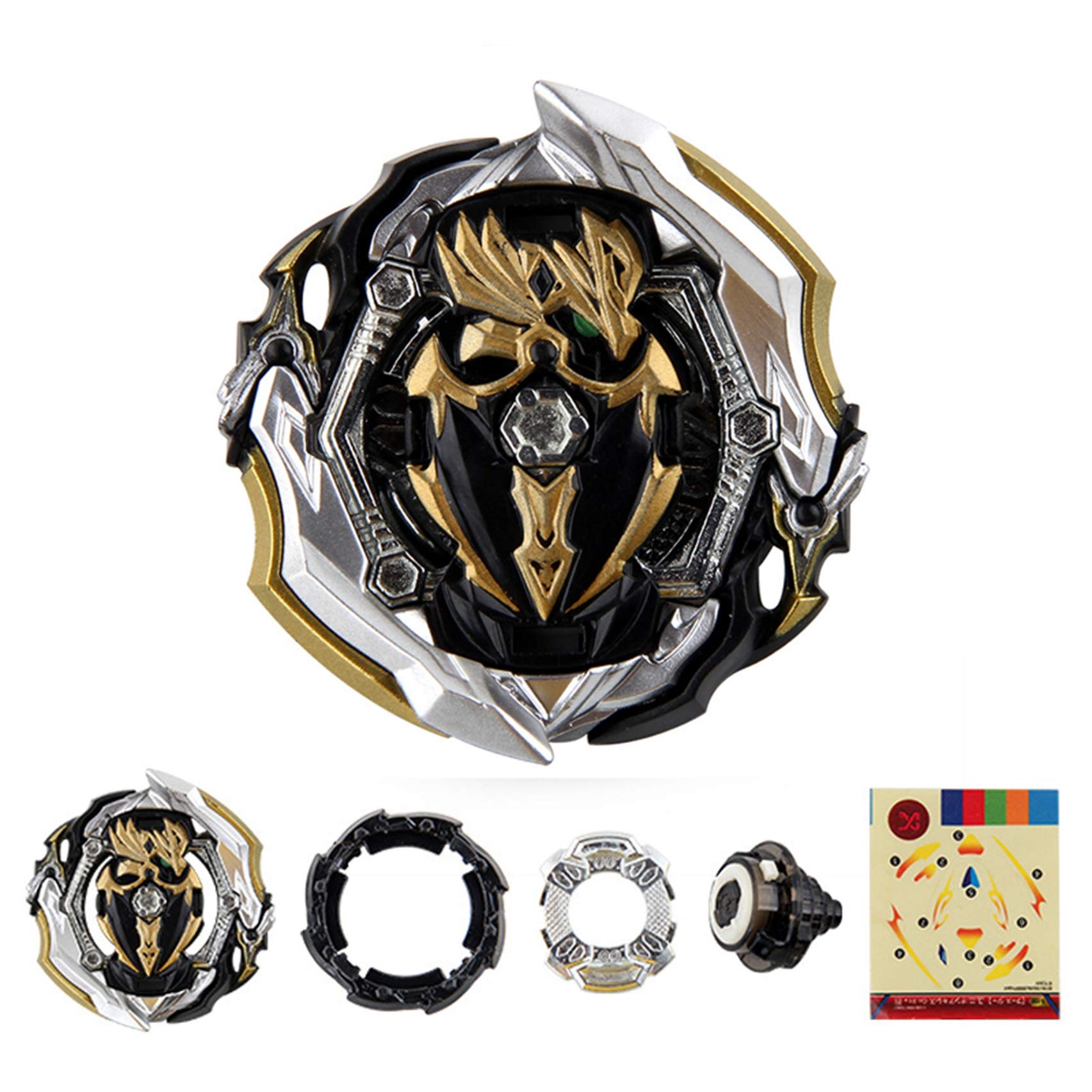 Bey Battle Burst Blade GT B-150 Union Achilles Cn Xt Black Left and Right Launcher Handle Starter Set Gaming Battling Top God Bay LR Bey Launcher Spinning Toys Gift for Boy