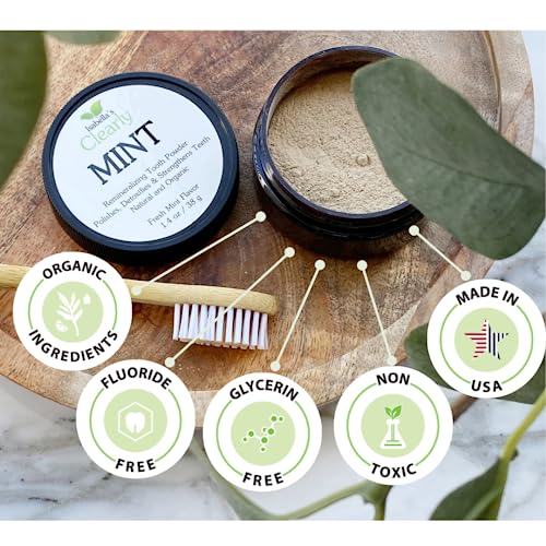 Isabella’s Clearly Mint Remineralizing Tooth Powder | Teeth Whitening Natural Fluoride Free Toothpaste for Adults, Kids, Sensitive Teeth and Gums | Xylitol, Baking Soda, Clay, Calcium (Mint Flavor)