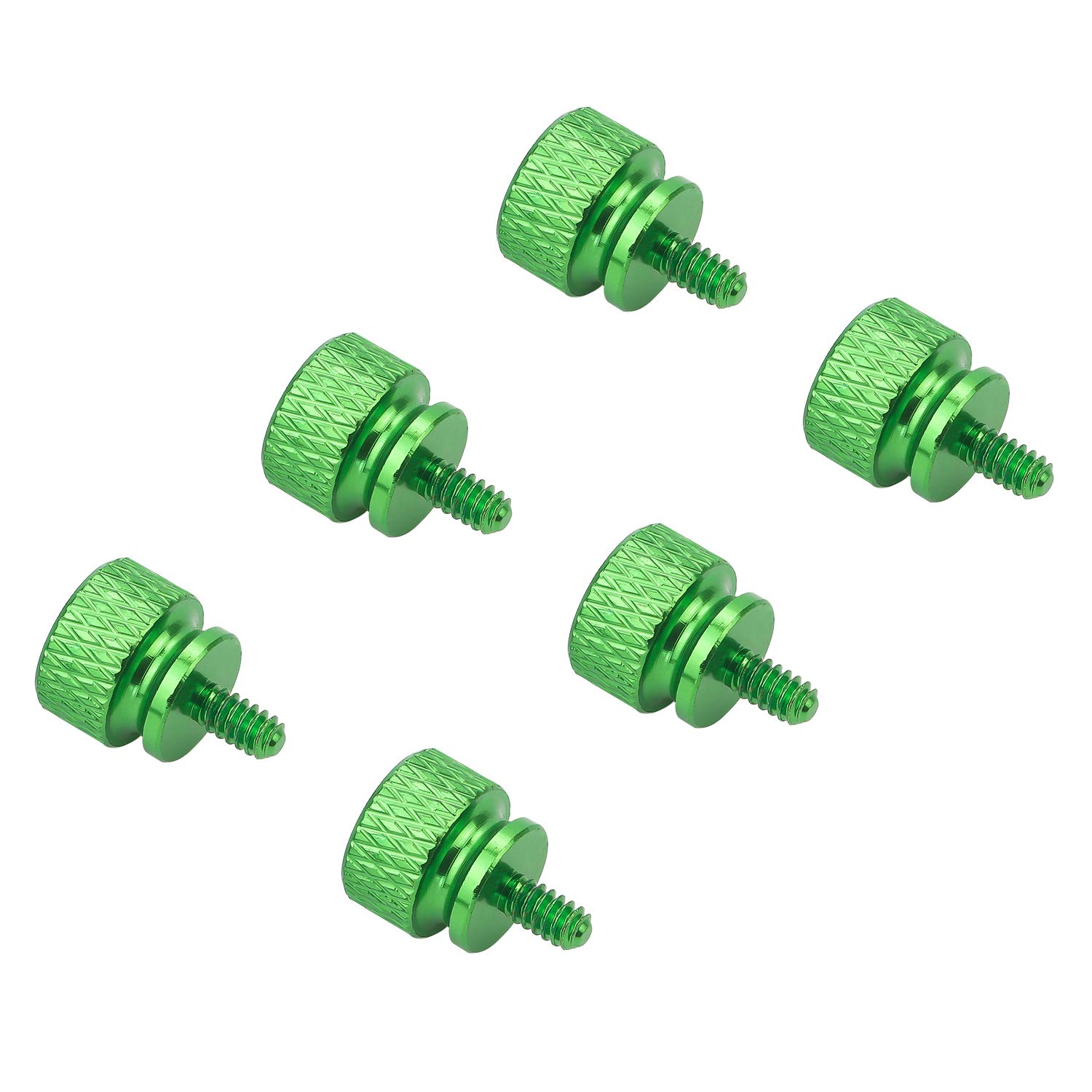 Favordrory 6#-32 Anodized Aluminum Thumbscrews, Computer Case Thumbscrews, Thumb Screws, Green, 10 PCS