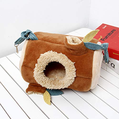 MQ Hamster Hammock Hamster Hanging Bed Hammock Toy Cage Accessories Warm Fleece Nest for Rodents Sugar Glider Guinea Pig (Brown)…