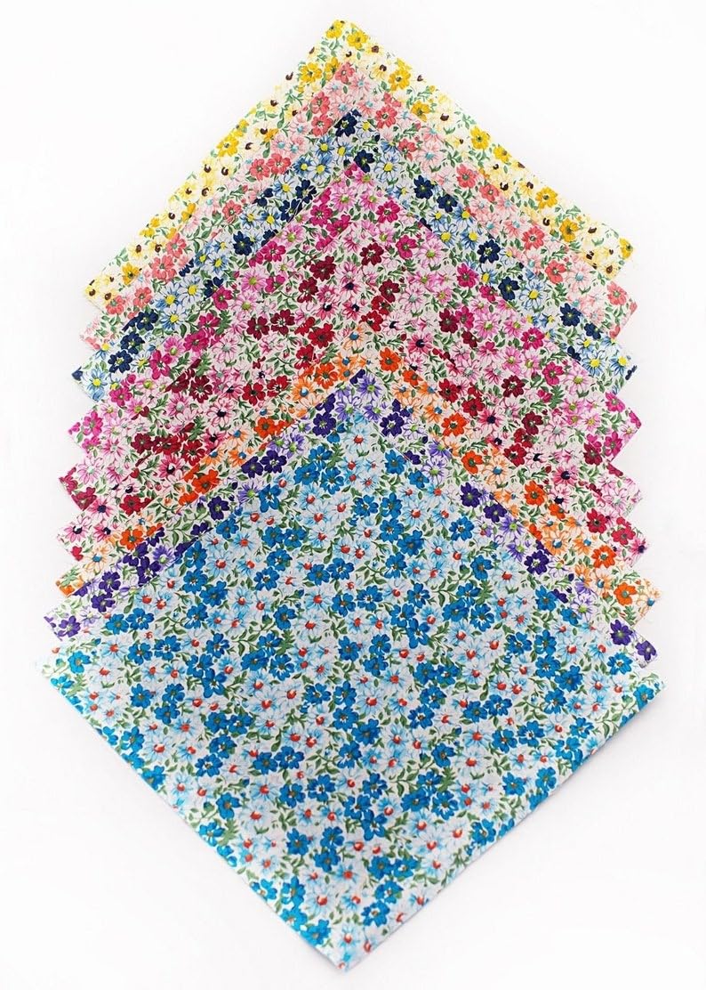 90 Pcs Fabric Strips Cute, Beautiful 100% Cotton Fabric Quilt Squares, Width 5 inch Length 5 inch, Gift Prairie Flower pre-Cut Charm Pack Squares, DIY Blanket