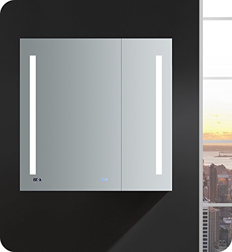 Fresca Tiempo 36" Wide x 36" Tall Bathroom Medicine Cabinet w/LED Lighting & Defogger