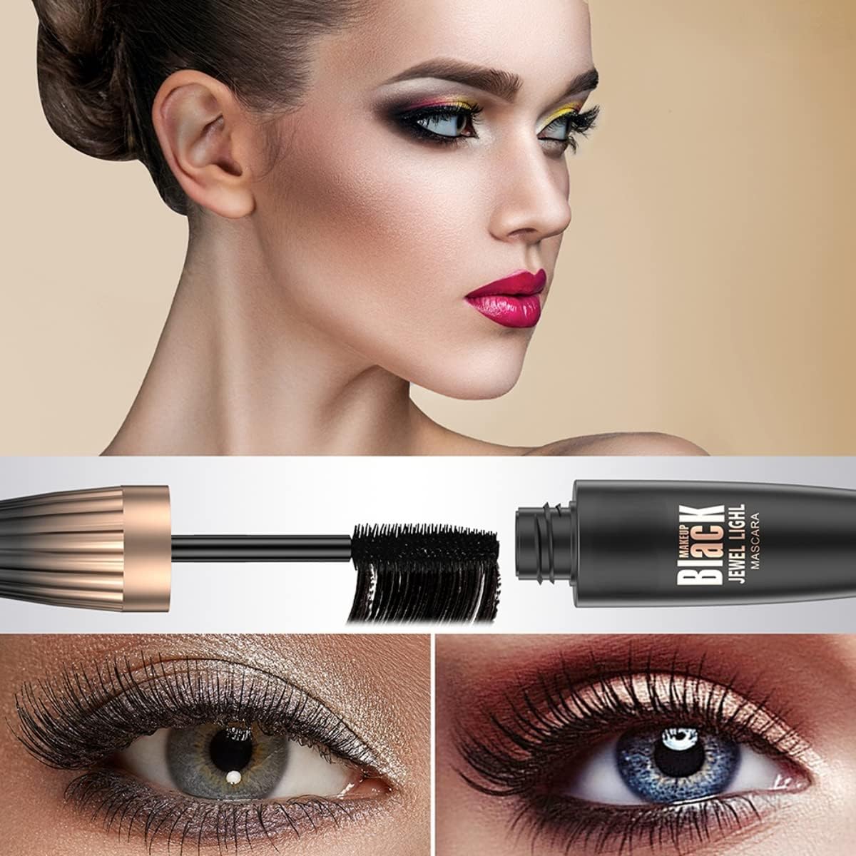 4D Silk Fiber Mascara - my lashes Mascara Natural,tube mascara liquid lash extensions Thickening and Lengthening, Waterproof and Smudge-Proof, Voluminous Eyelash