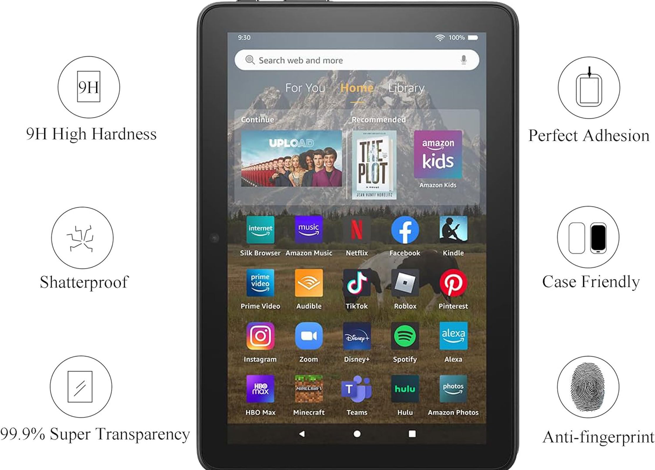 3 Pack Screen Protector for All-New Fire HD 8/HD8 Plus/Fire HD 8 Kids/Fire HD 8 Kids Pro Tablet (12th &10th Generation, 2022&2020 Released),Tempered Glass 9H Hardness Anti Scratch Clear, 8-inch