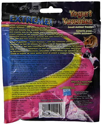 F.M.Brown'S 44495 Extreme Yogurt Yummies Small Animal Treat, 2.75-Ounce