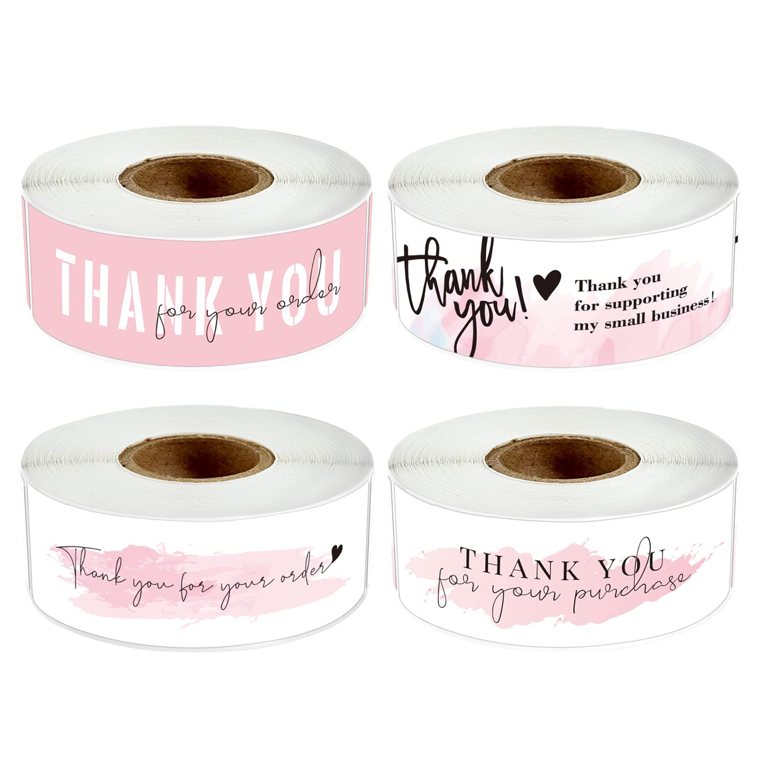 480pcs (1"x 3") Thank You Stickers Pink for Business, Rectangle Labels Online Retailers, Boutiques, Shops to Use on Bags, Boxes and Envelope.