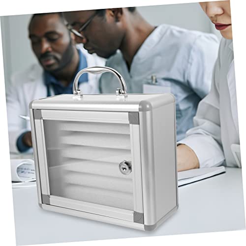 MARMERDO Box Mobile Phone Safe Storage Cabinet with Lock Phone Metal Locker Cabinet Handle Design Cellphone Box Phone Stand Rack Sundries Storage Cabinet Cell Phone Box
