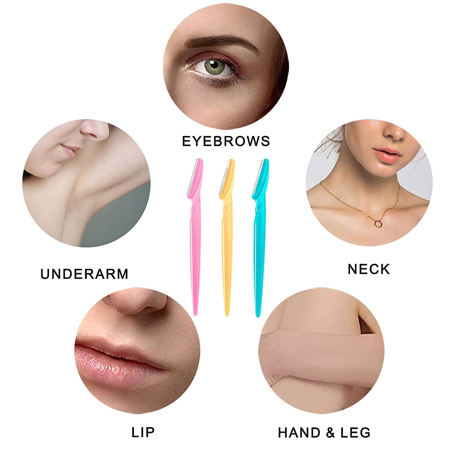 30Pcs Eyebrow Razor and Face Razor for Women, Shaper Shavers Trimmers for Women and Men Face Hair Removers Multipurpose Exfoliating