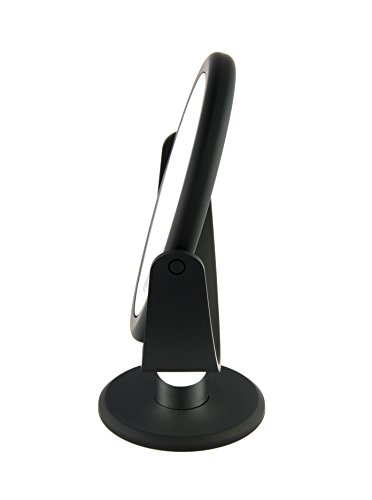 Danielle Portable Two-Sided Vanity Makeup Mirror with 12x Magnification, Midnight Matte Black
