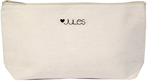 Jules Natural Canvas Makeup Zipper Bag Everything Happens For a Reason Just Believe