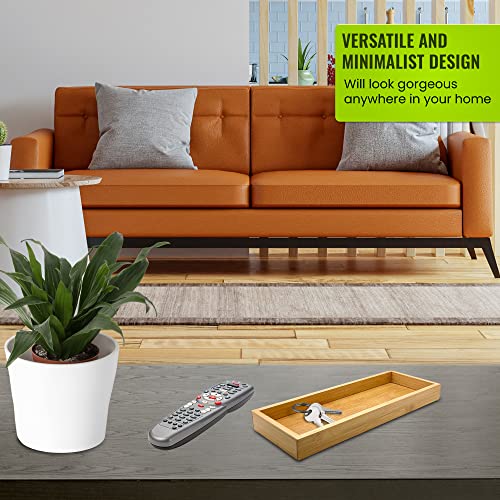 Bamboo Tray - Natural Bamboo - 11.3 X 4.4 X 1.1 in - Vanity Tray for Bathroom - Ecological and Sustainable