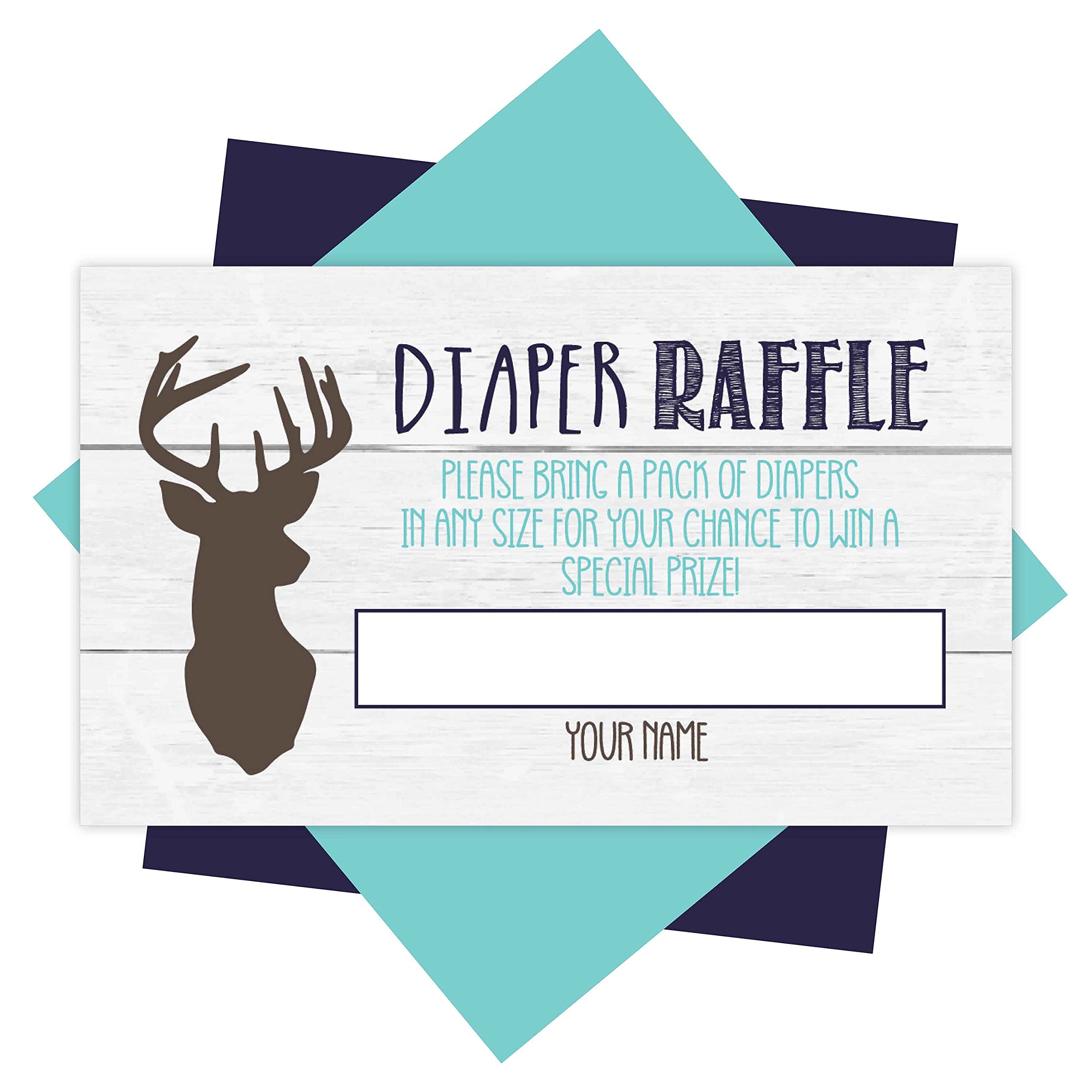Hadley Designs 25 Baby Shower Diaper Raffle Tickets For Baby Shower Boy - Deer Baby Shower Games For Boys, Diaper Raffle Cards, Baby Raffle Tickets, Baby Shower Invitation Inserts, Baby Shower Ideas