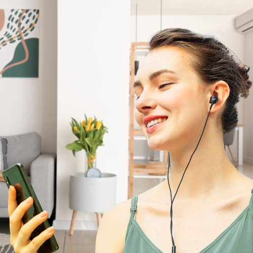 UrbanX OEM 2019 Stereo Headphones with Exceptional Sound Quality, Braided Cable with Microphone and Volume Buttons for Samsung Galaxy S10/S10e/A34/A54/AM54/S21 FE 5G/S22/S23/S23+/S23 Ultra - (Black)
