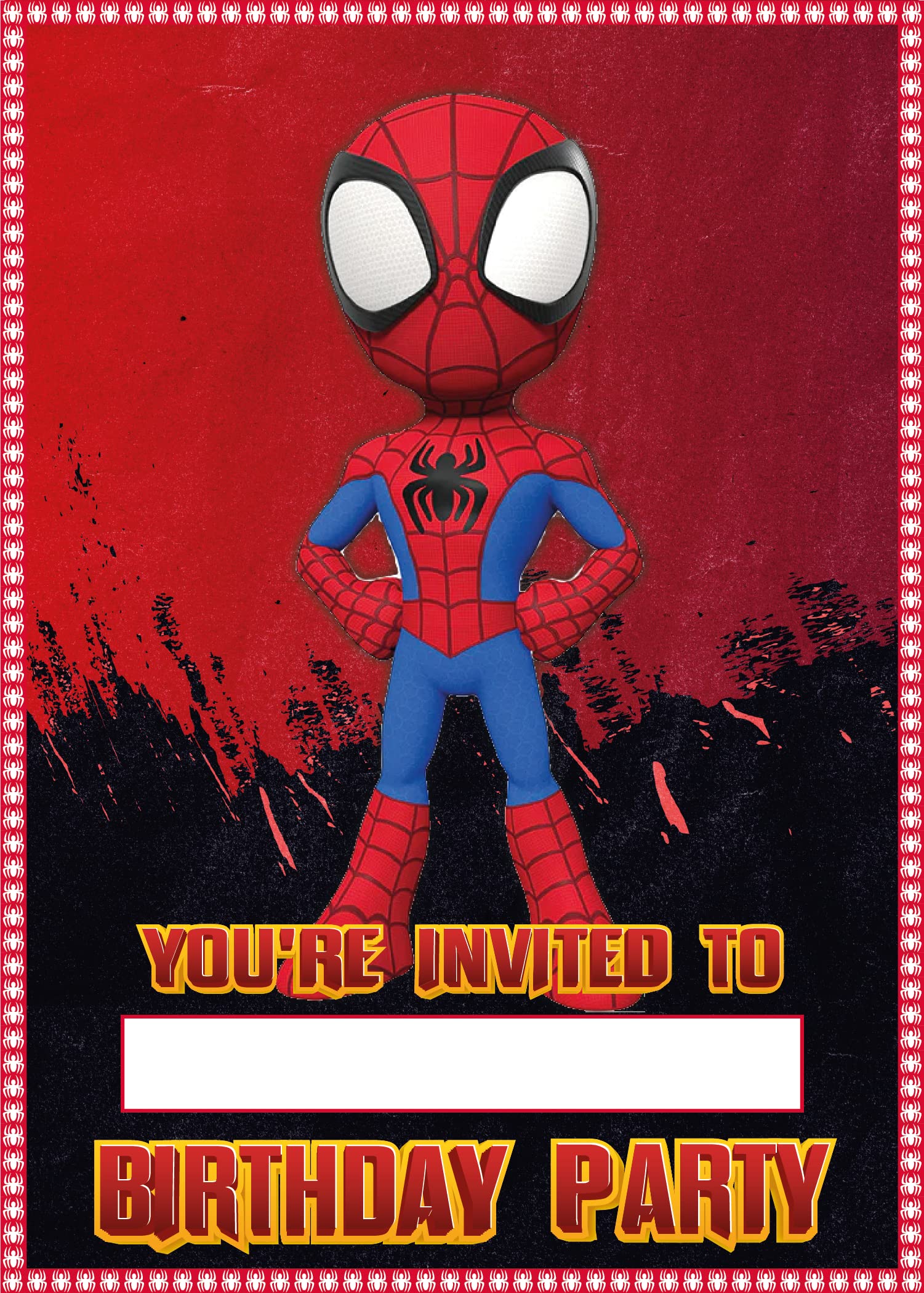 Set of 20 Spidey -Themed Happy Birthday Invitation Cards & Envelopes - Lightweight (240g), Postcard Style Invites for the Perfect Party Pack