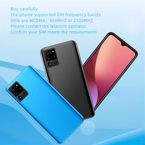 aderroo 6.52in Screen，H314， Unlocked Cell Phone，1G RAM, 8G ROM，Supports 3GWCDMA : 850/2100MHZ SIM Card Frequency Band，Front and Rear Camera ，Android Smartphone(Black)
