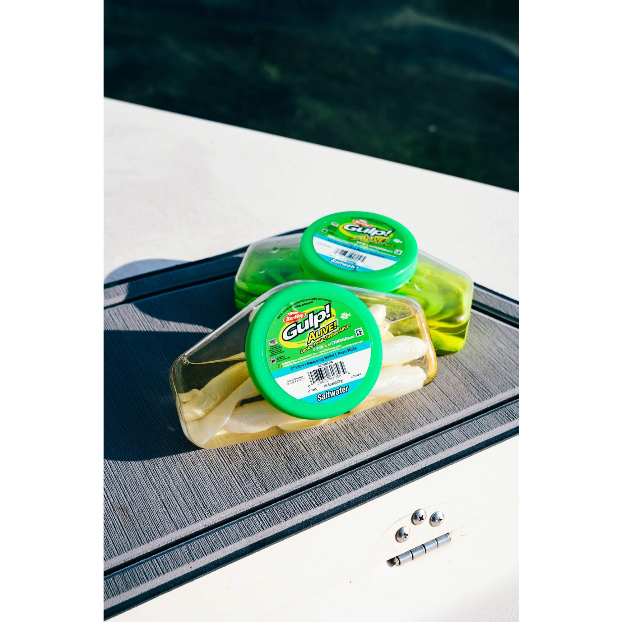 Berkley Gulp! Alive! Swimming Mullet Soft Fishing Bait, Pearl White/Chartreuse, 3in - Half Pint 4x7
