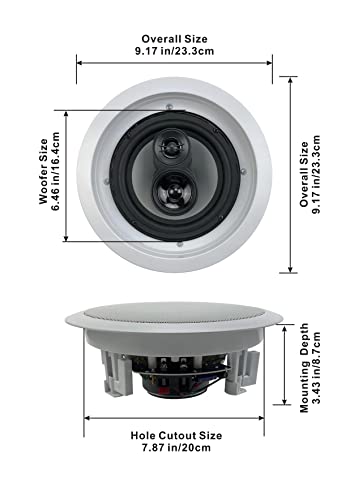 Acoustic Audio CS-IC63 in Ceiling 6.5" Home Theater 5 Speaker Set 3 Way 1500 Watt CS-IC63-5S