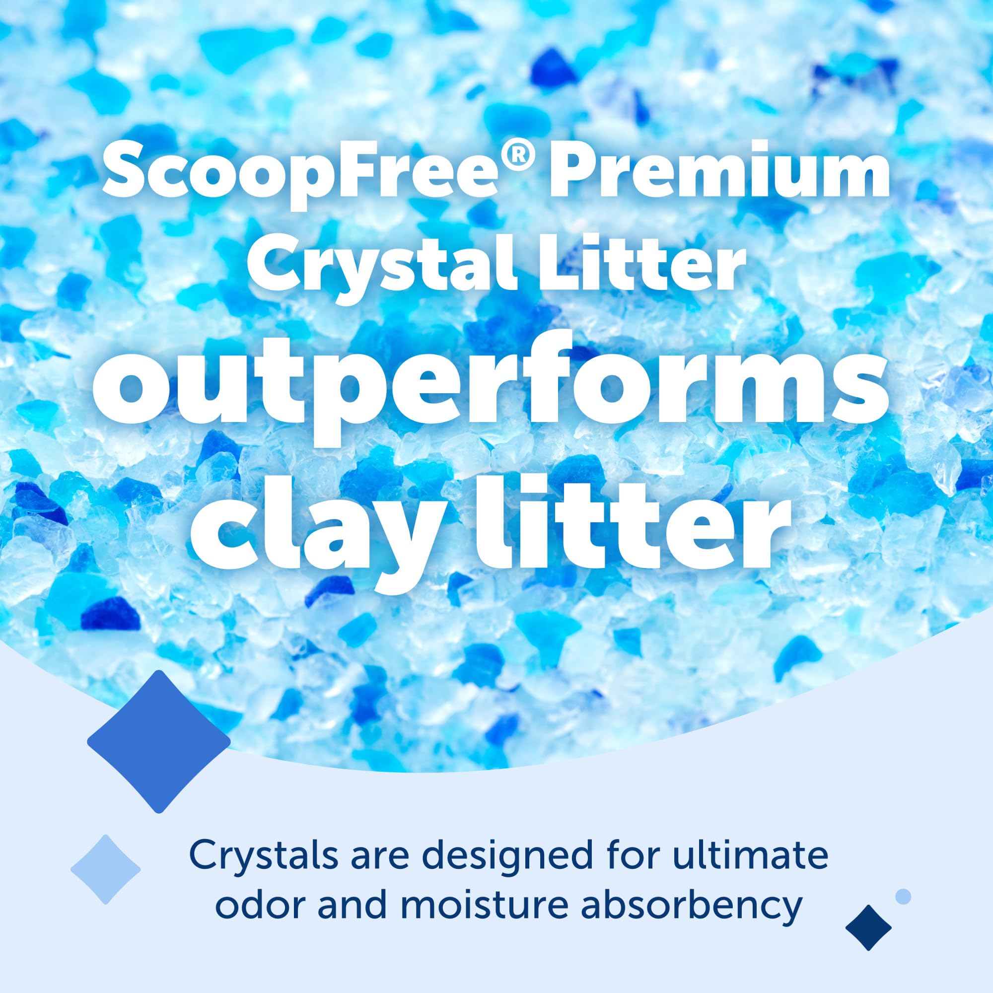 PetSafe ScoopFree Premium Fresh Scent Crystal Cat Litter, Superior Odor Control, Absorbs 5X Faster, Low Tracking for Less Mess, Lasts up to 2 Months, Lightly Scented (8 lb Bag)