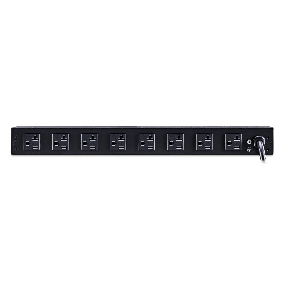CyberPower PDU20M2F8R Metered PDU, 100-125V/20A (Derated to 16A), 10 Outlets, 1U Rackmount, 15 Foot Power Cord