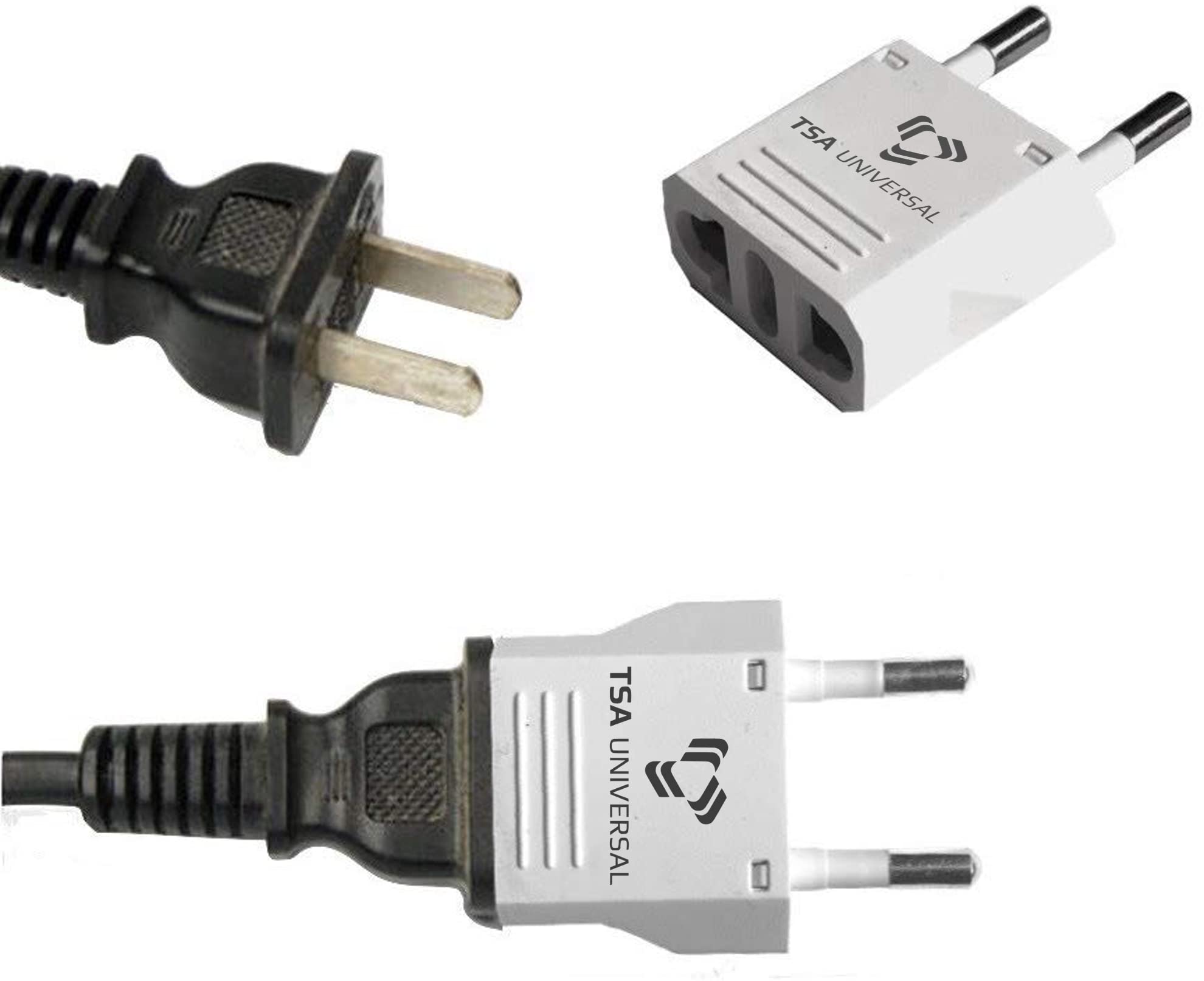 United States to Morocco Travel Power Adapter to Connect North American Electrical Plugs to Moroccan Outlets for Cell Phones, Tablets, eReaders, and More (2-Pack, White)