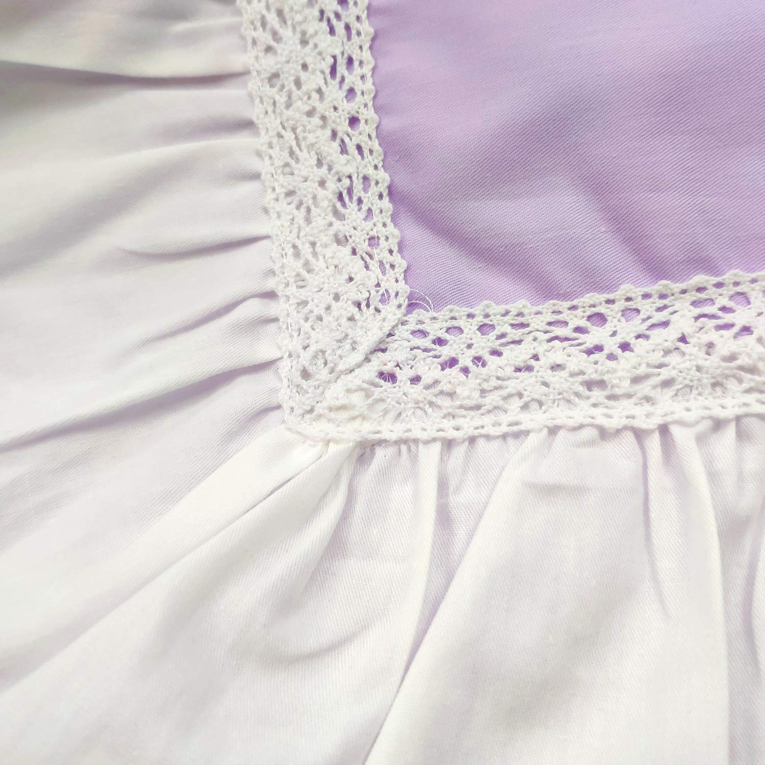 Brandream Luxury Purple Crib Bedding Set for Girls Elegant Princess Nursery Bedding Solid Sweet Ruffle Comforter 3 Piece, 100% Cotton